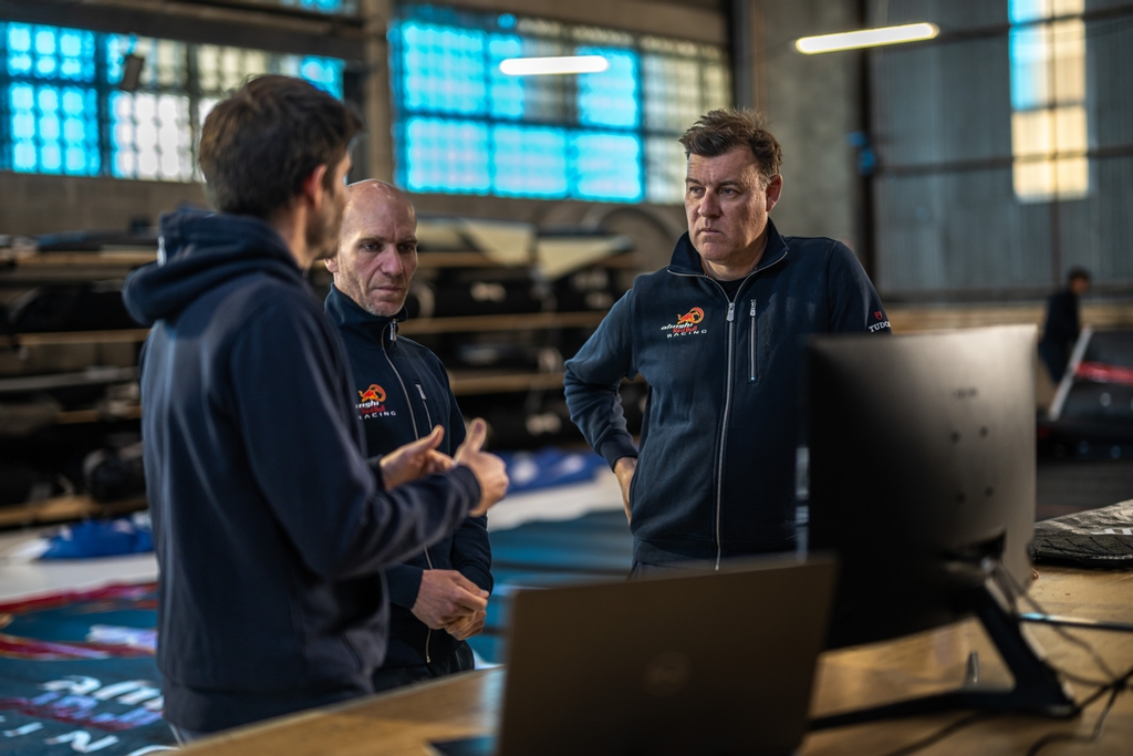 In the Alinghi Red Bull Racing sail loft - Alinghi Red Bull Racing